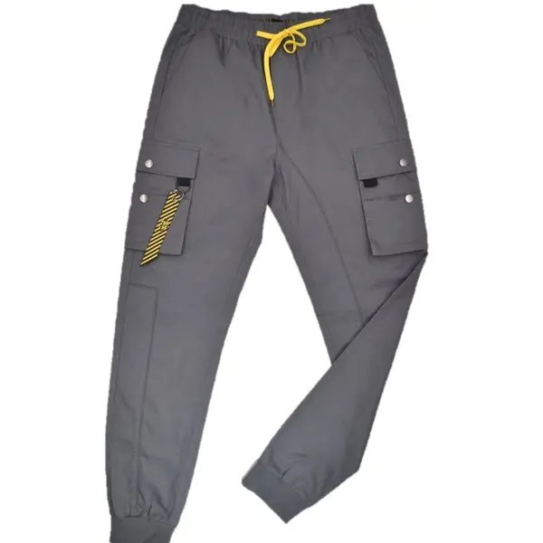 Chuks Collins Crotona Cargo Pants – Yellow Accent - Grey