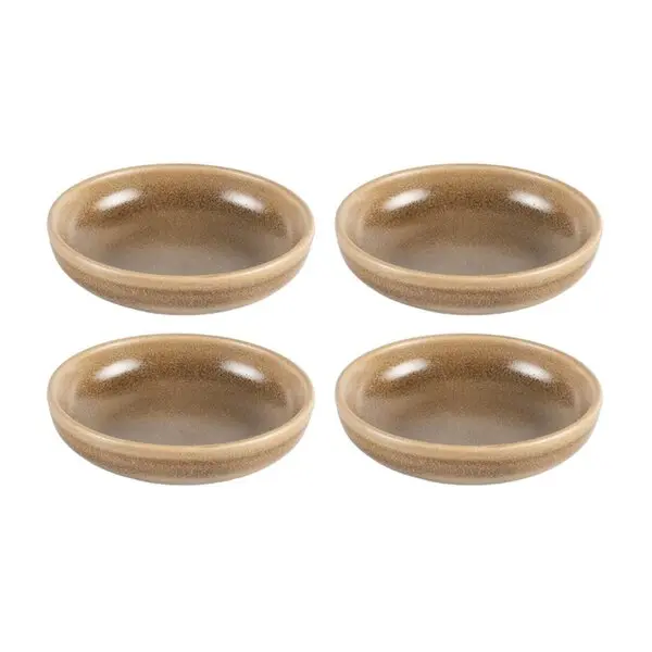 Turgla Home Terra Pott Bowl Round Porcelain Bowl Set Of Four - Brown