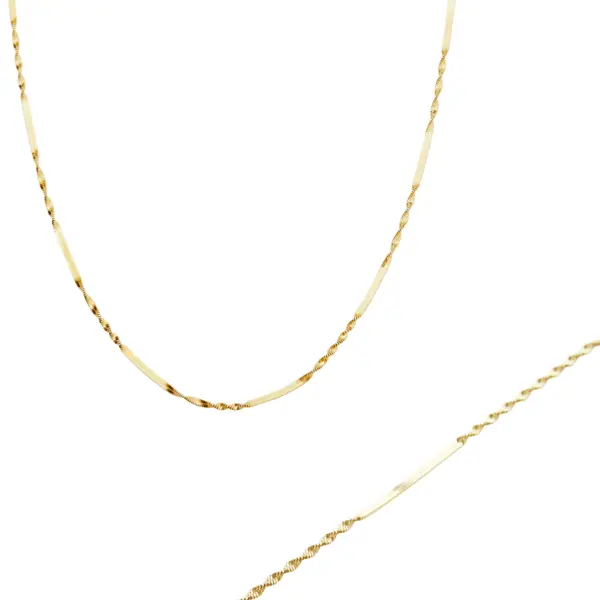 SPERO LONDON Half Twisted Sterling Silver Chain Necklace And Bracelet Set - Gold