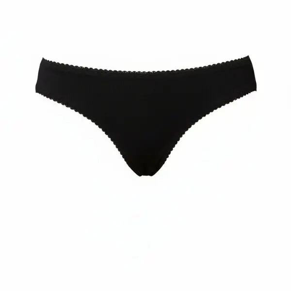THE COOLGIRL NYC Jane Thong In Cotton - Black