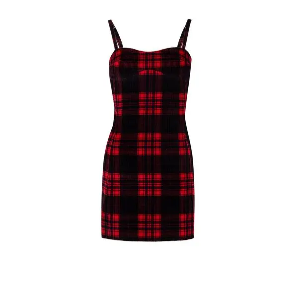 PCFG Black / Red Your Itch Plaid Mini Dress - Black/red