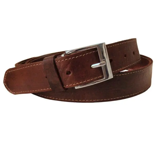 BERBER LEATHER Leather Belt Narrow Width - Brown