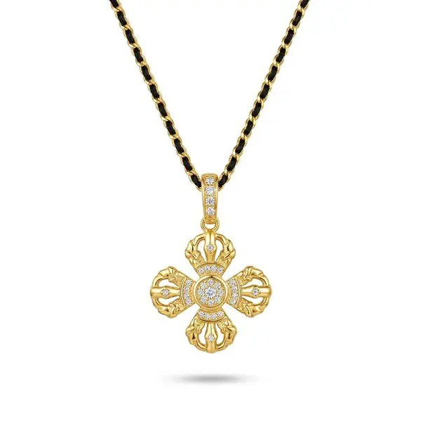 ORMIRO Double Vajra Vermeil Pendant Necklace - Gold