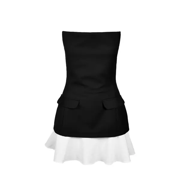 IOANA CIOLACU Black / White Mixed Corset Dress - Black/white