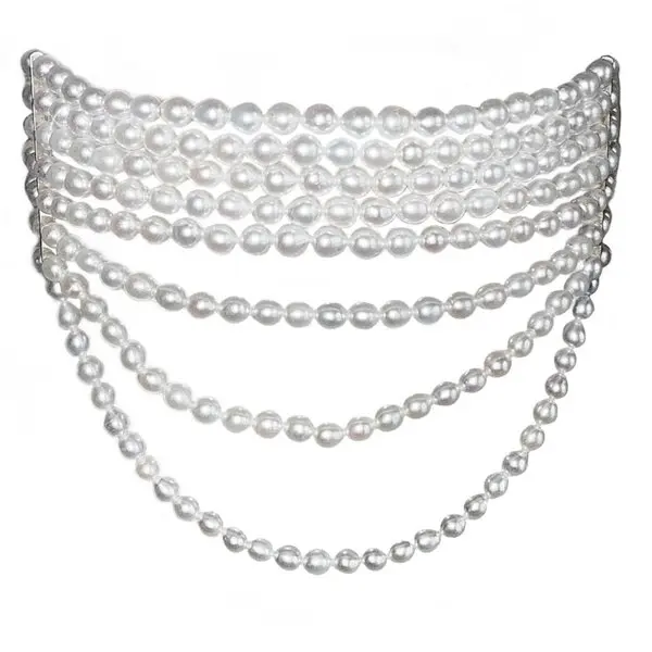 LENI JAMES The Victoria Pearl Choker Necklace - White