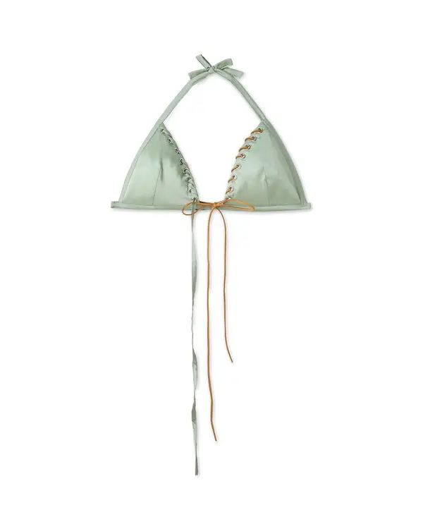 MAISON SEL Satin Bra - Green