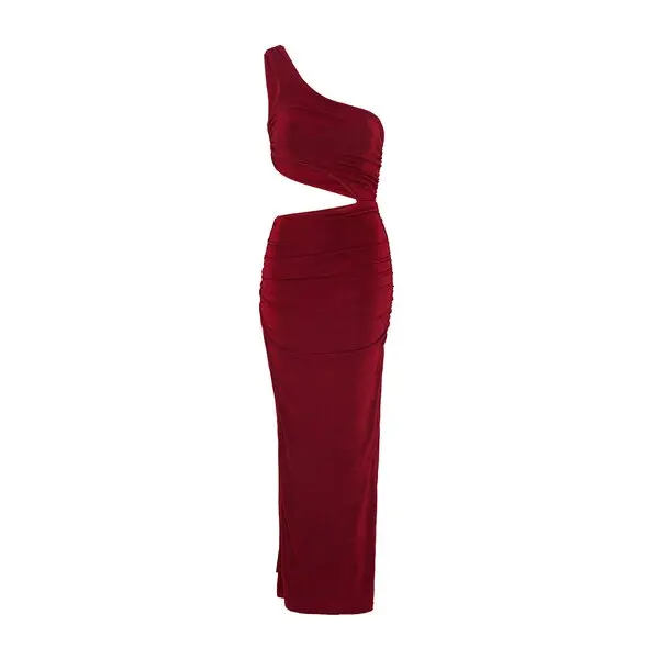 MALOA Ana Cut-out Maxi Dress - Red
