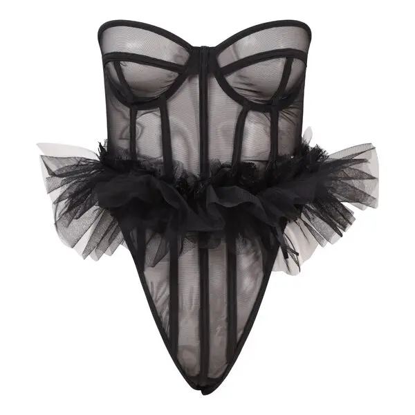 BELLE ET BON BON Apollonia Ruffle Body - Black