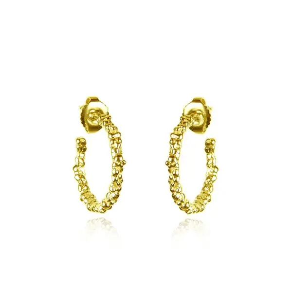 MOUNIR LONDON Vermeil Textured Hoop Earrings - Gold