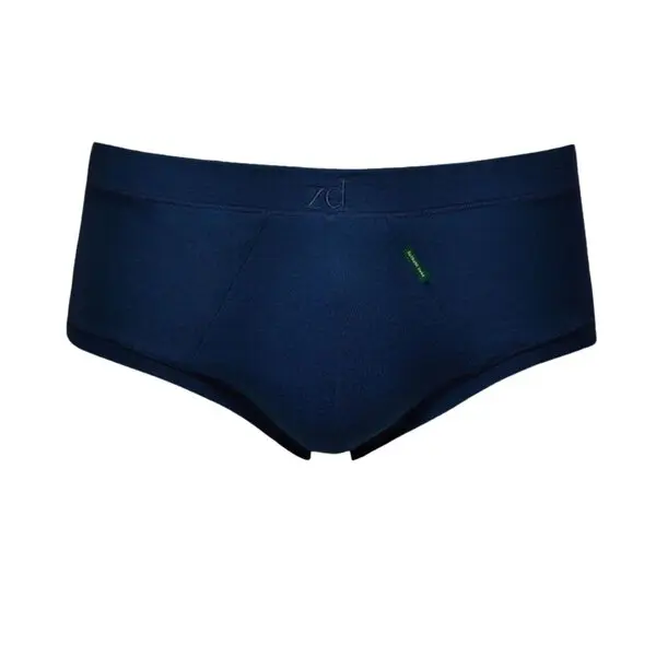 ZD ZERO DEFECTS Saturno Fly Front Brief – Natural Comfort Soy Fiber Color Navy - Blue