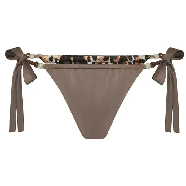 HAUS OF MCLEES Grey / Brown Reversible Praia Bikini Bottom - Grey/brown