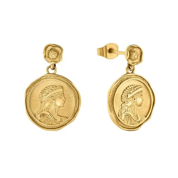 BERMUDA WATCH COMPANY Maivelle Athena Coin Drop Earrings - Gold