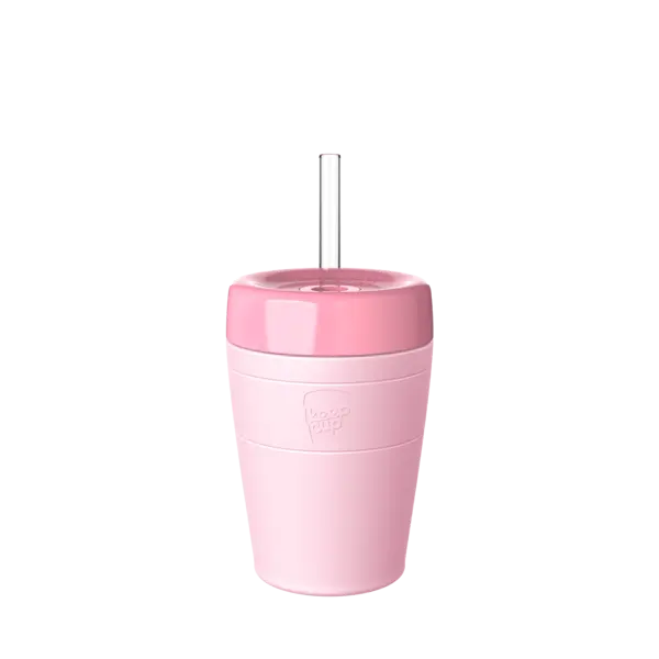 KEEPCUP Commuter Cold Cup With Straw Lid 12oz/340ml Stainless Steel Reusable Coffee Cup Pashmak - Pink