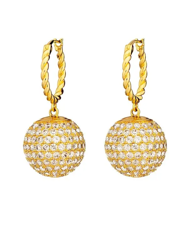 CRYSTALS AND CO Gold Twist Ball Earrings - Yellow