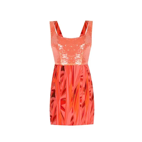 MADEBYZA Double Strap Mini Dress - Orange/red