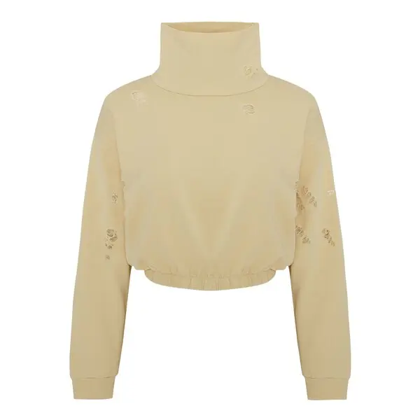 PCFG Neutrals / Destroyed High Neck Sweat Chino - Green