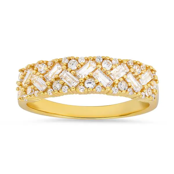 KYLIE HARPER Multi Cut Diamond Cz Band Ring - Gold