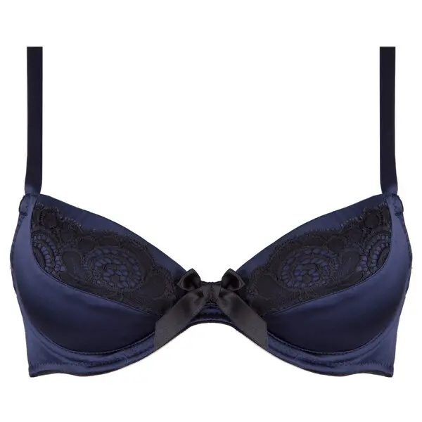 EMMA HARRIS Signature Navy Padded Plunge Bra - Blue