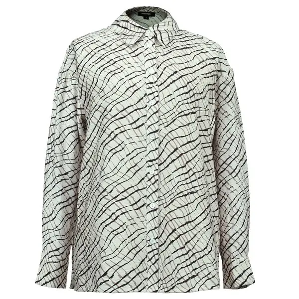 SMART AND JOY Graphic Print Long Sleeves Shirt Beige - Brown
