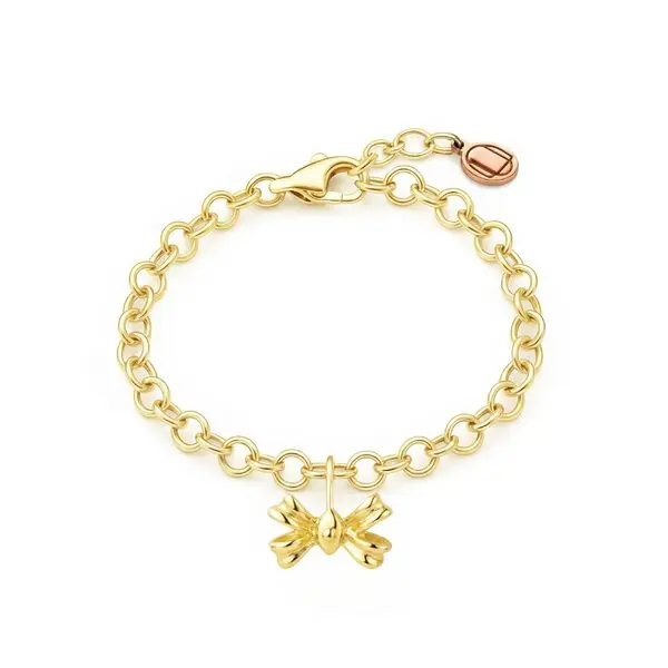 UNALOE S Vermeil Puffed Bow Detail Bracelet – Contemporary Jewelry - Gold