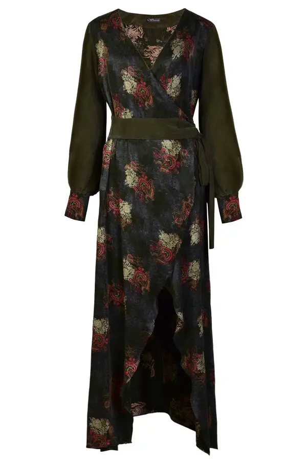 SARVIN Long-sleeve Wrap Dress