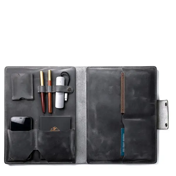 ROARCRAFT Leather Macbook Organizer - Grey