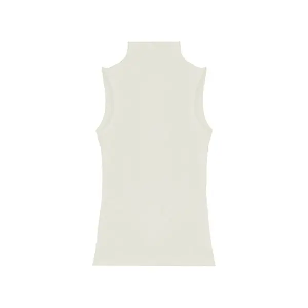 RAVE ON TREND Neutrals Sleeveles Turtleneck In Cream - White