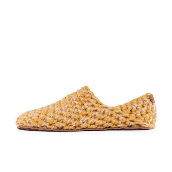 KINGDOM OF WOW Comfortable Wool Slippers For & In Butterscotch - Yellow