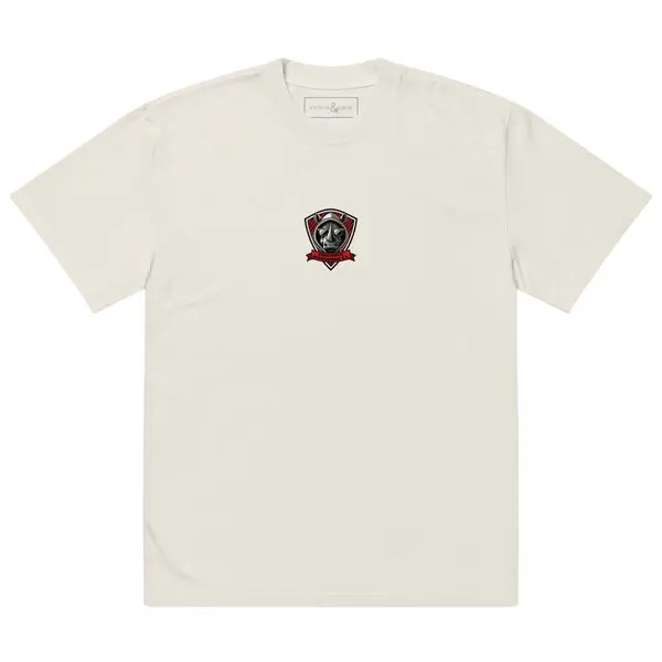 ANCHOR & CREW Neutrals Faded Bone Rinoceronte C. F. El Clasico Football Cotton Oversized T-shirt - White