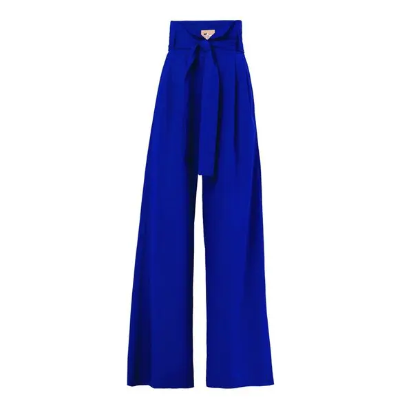 JULIA ALLERT High Waist Long Wide Leg Trousers - Blue