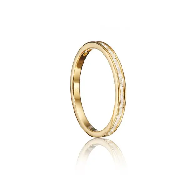 LILY & ROO Baguette Diamond Style Eternity Ring - Gold