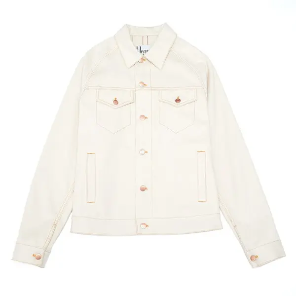 HEGARTY Denim Jacket In Ecru Selvedge - White