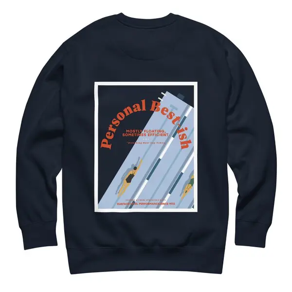 ANCHOR & CREW Navy Personal Best-ish Swimming Club League Organic Cotton Sweatshirt - Blue