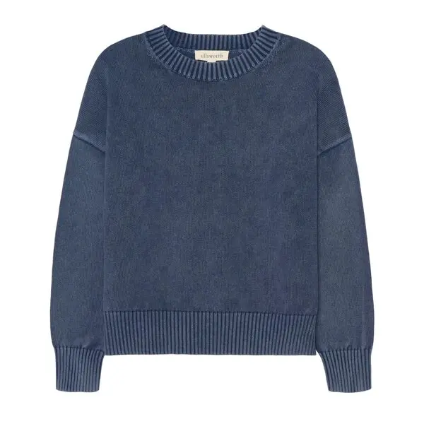 ELLSWORTH + IVEY Emery Crewneck Sweater Faded Navy - Blue