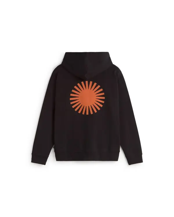 THINKING MU Simon Hoodie Back Orange Sun - Black