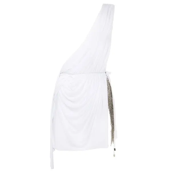 BRENDA AGRADI One-shoulder Beach And Party Mini Dress Hedonist Goddess - White