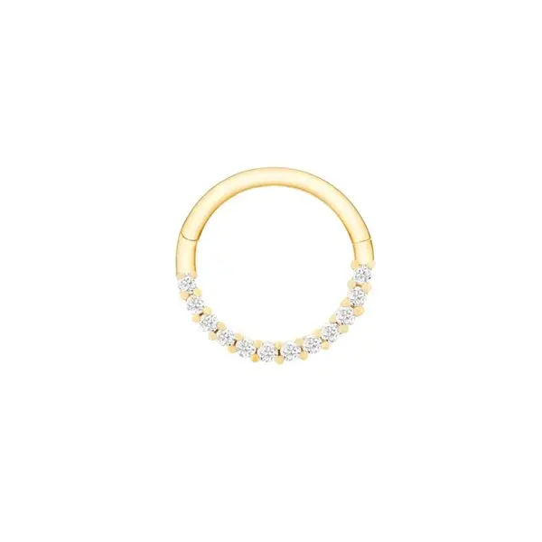 ZOHREH Diamond Pavé Daith Hoop 9k - Gold