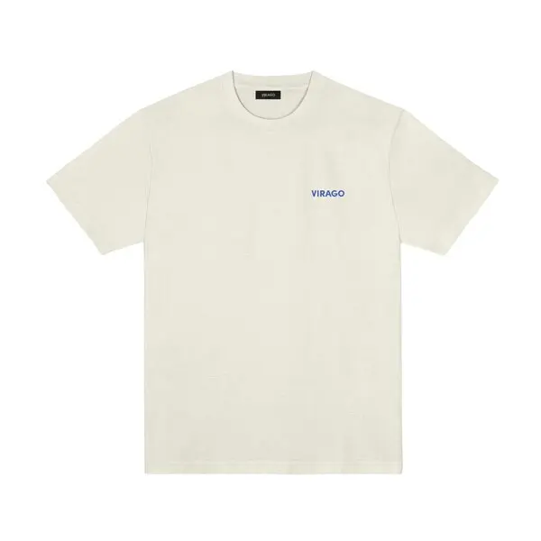 VIRAGO Neutrals / Maquette I I T-shirt With Logo And Print In Cream And - Blue