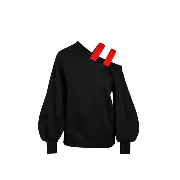 IOANA CIOLACU Black / Red Sonia Mix Sweatshirt - Black/red