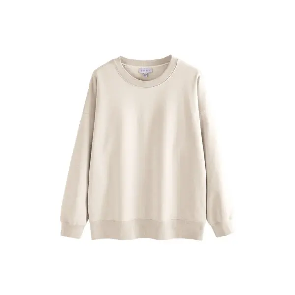 SUPESU Neutrals Cubby Sweater, Oversized Cosmic Latte & Cream - White