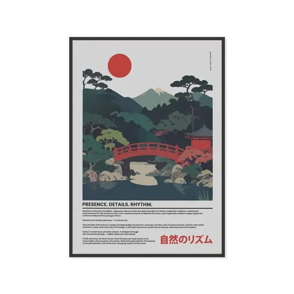 ANCHOR & CREW Three Japan Presence & Rhythm Matte Art Print - White