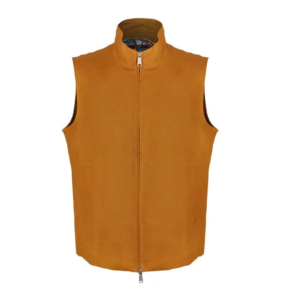 DAVID WEJ Hugo Linen Gilet Mustard - Yellow