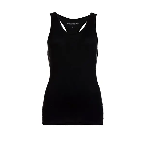 PERKY PEACH Scattered Line Vest Top - Black