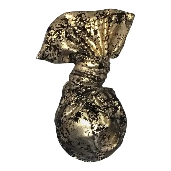 ROMER MILLINERY Twisturban Turban In "mica" Patterned Black Velvet With Gold - Gold/black