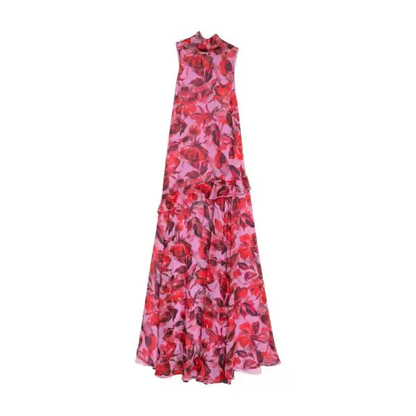 NIZA Sleeveless Halter-neck Maxi Dress