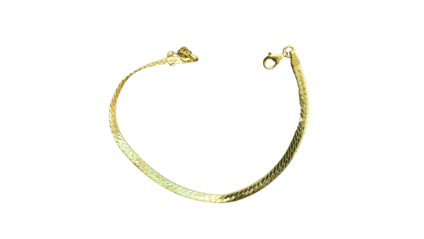 SPERO LONDON Herringbone Sterling Silver Snake Bracelet - Gold