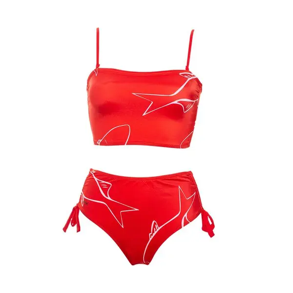 AULALA PARIS Aulala X Lorieux Art Printed Bikini Set Cannes - Red