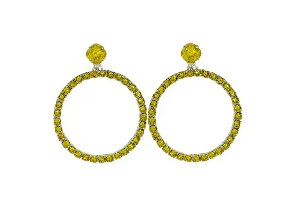 VICKISARGE The Medium Hoop Earrings In Platinum Pierced - Yellow