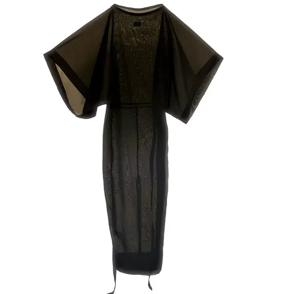 Chuks Collins Chiffon Convertible Batwing Dress - Black