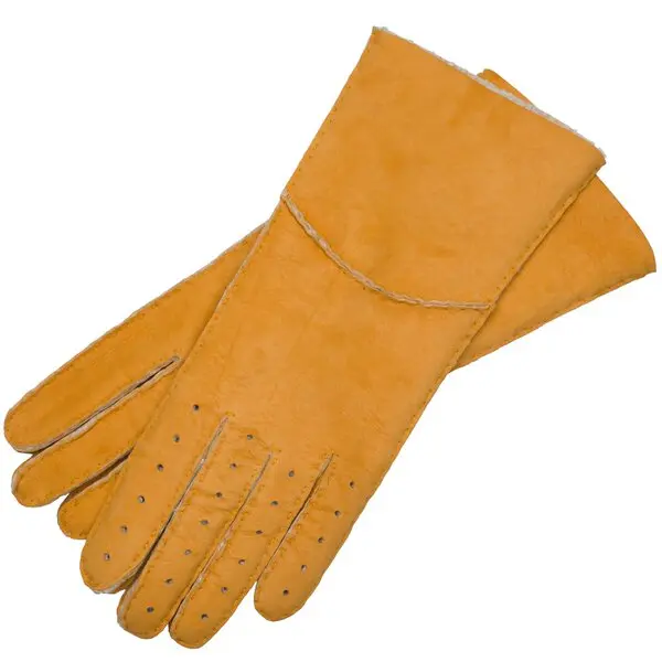 1861 GLOVE MANUFACTORY Sella Nevea Shearling Gloves In Cab Sheepskin Leather - Yellow